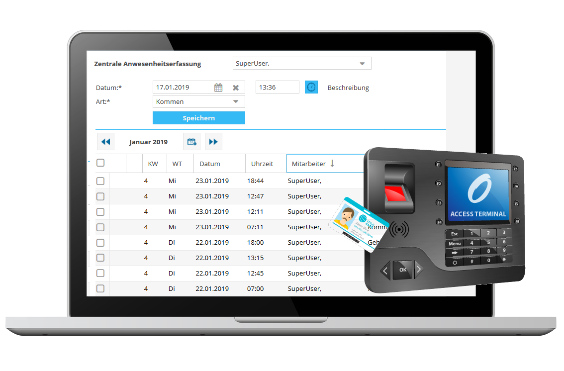 Digitale Stempeluhr: Online, Mobil und Terminal
