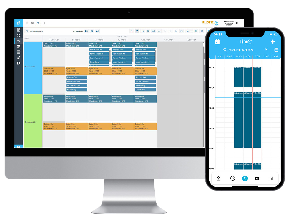Online Schichtplaner-Software mit Zeiterfassung kombinieren